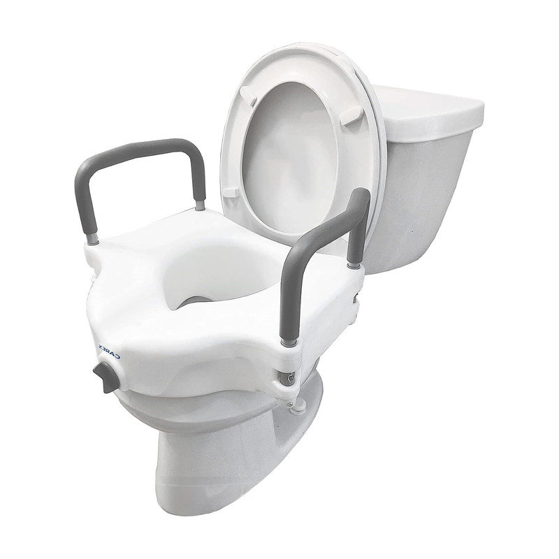 Kiflic Raised Toilet Seat with Handles - 4.5 Inch Toilet Seat Riser ...