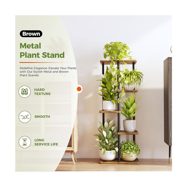 17 Stories Corner Plant Stand Indoor 5 Tier Metal Plant Shelf Plant ...