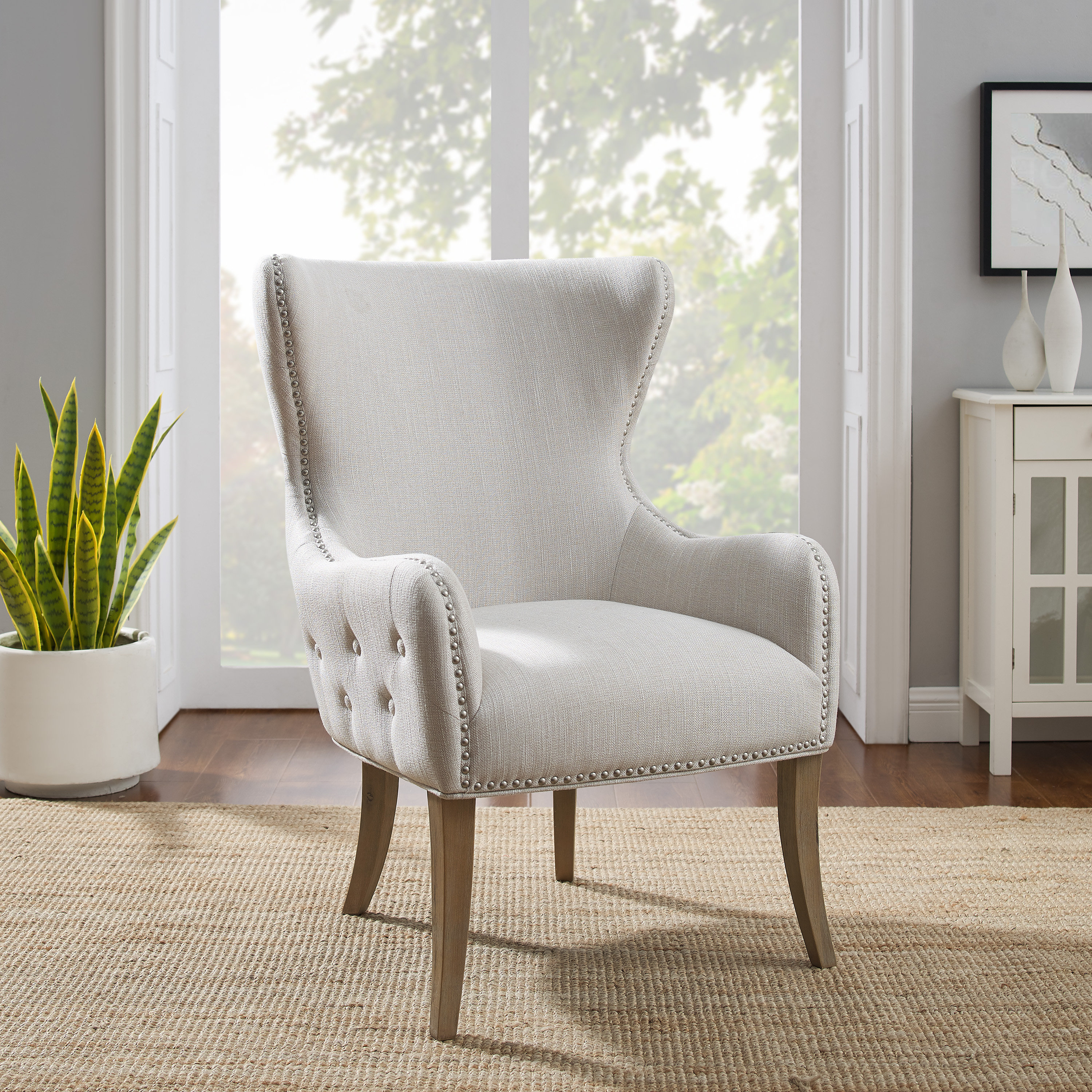 Willa Arlo™ Interiors Welliver Velvet Upholstered Tufted Wingback Chair ...