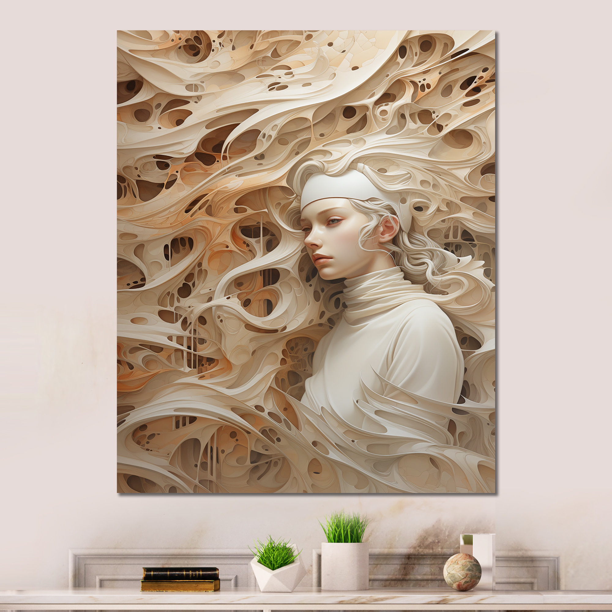 House of Hampton Feminine Essence Abstract Portrait - Elves Metal Wall ...