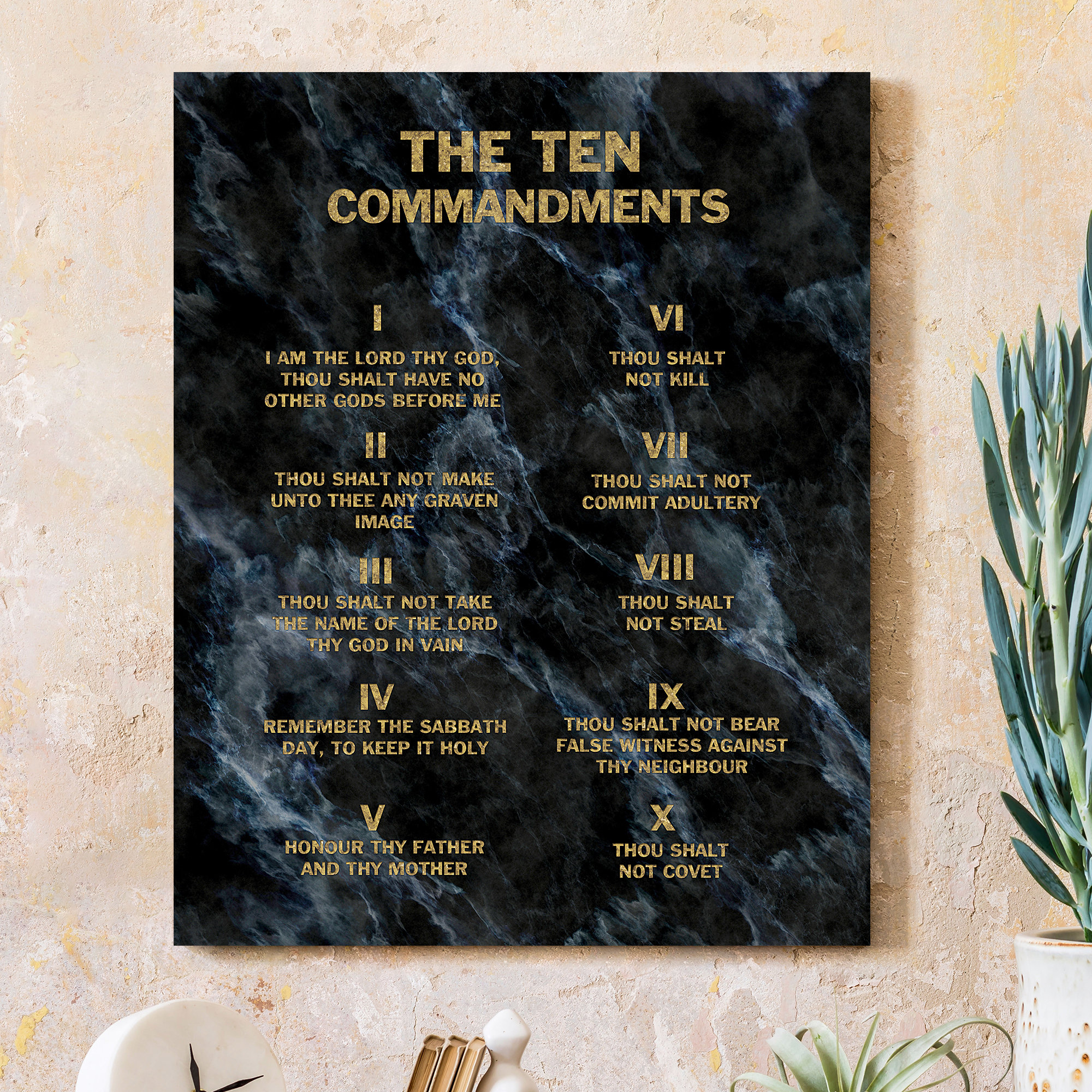 A&T ARTWORK The Ten Commandments(Black Texture)Giclee Canvas Prints ...