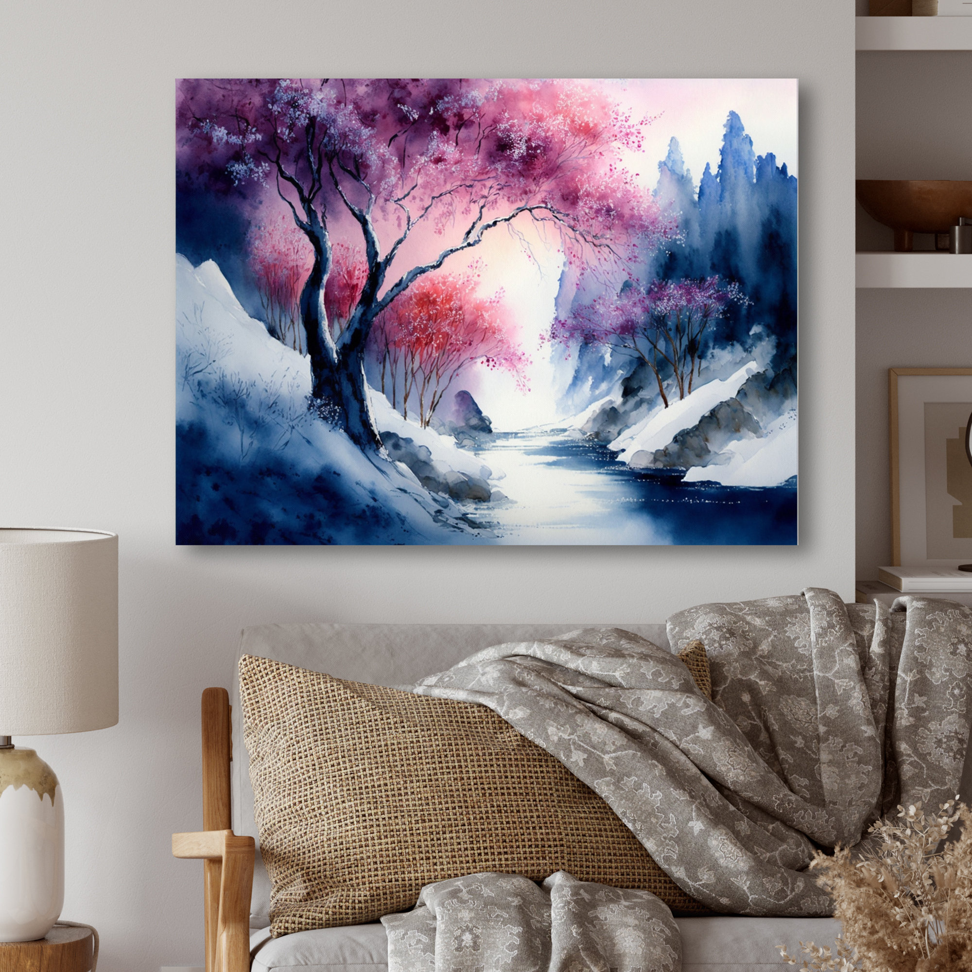 Millwood Pines Winter Beauty Landscape In Pink Magenta And Blue I ...