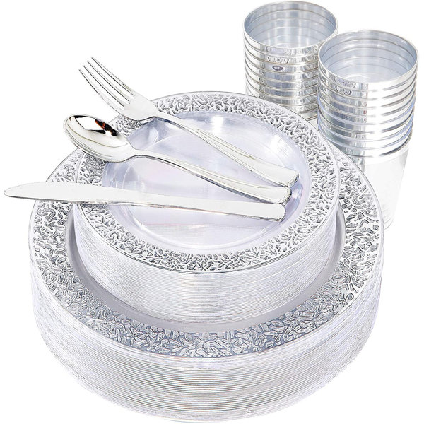 OPTERWQ Disposable Wedding Flatware Set for 25 Guests | Wayfair