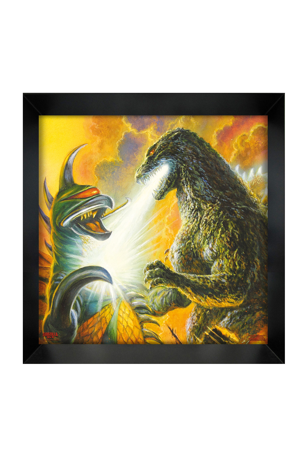 17 Stories Godzilla- Battle 12x12 Gel-Coat Framed Poster | Wayfair