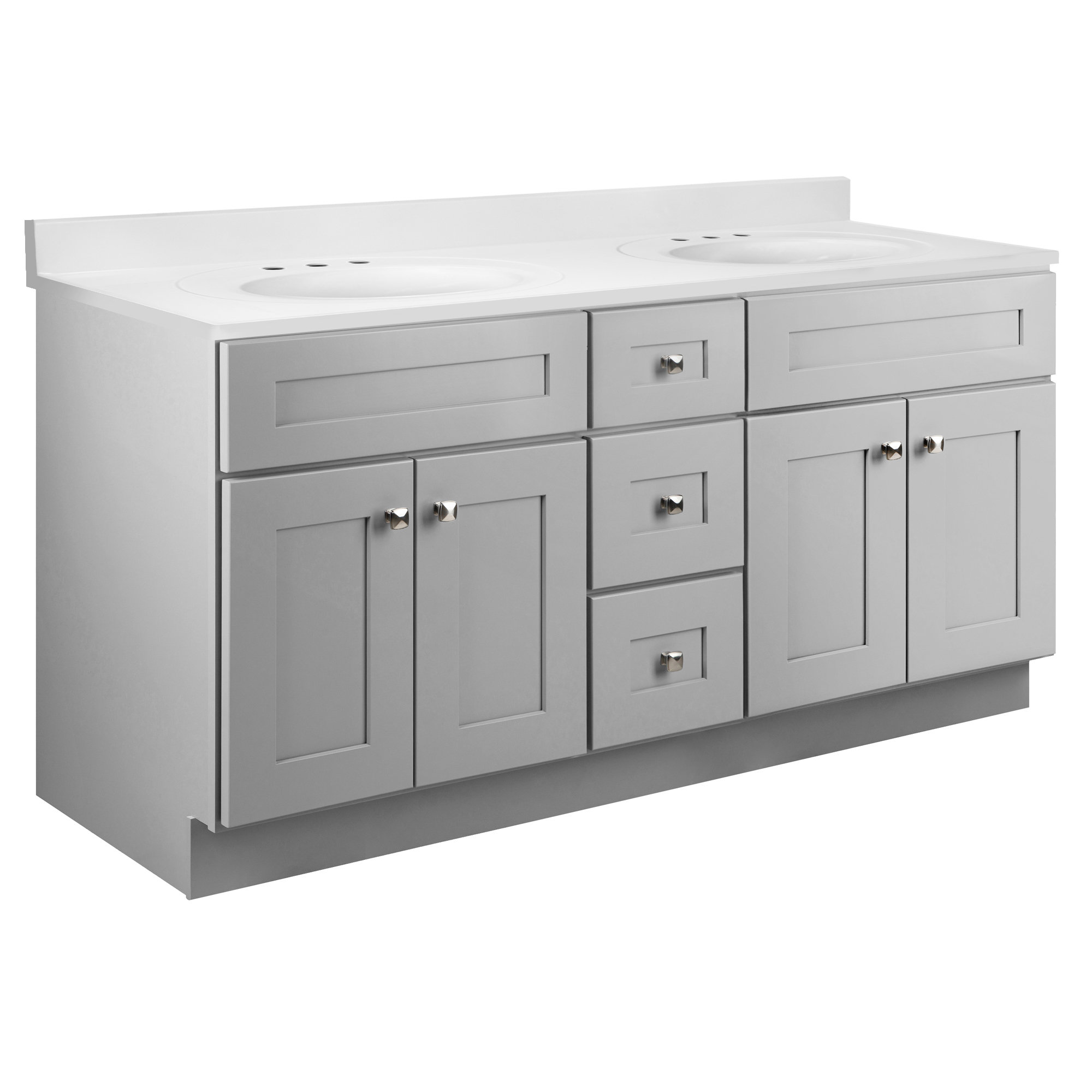 Design House Brookings 61 Inch Bathroom Vanity with Cultured Marble Top ...