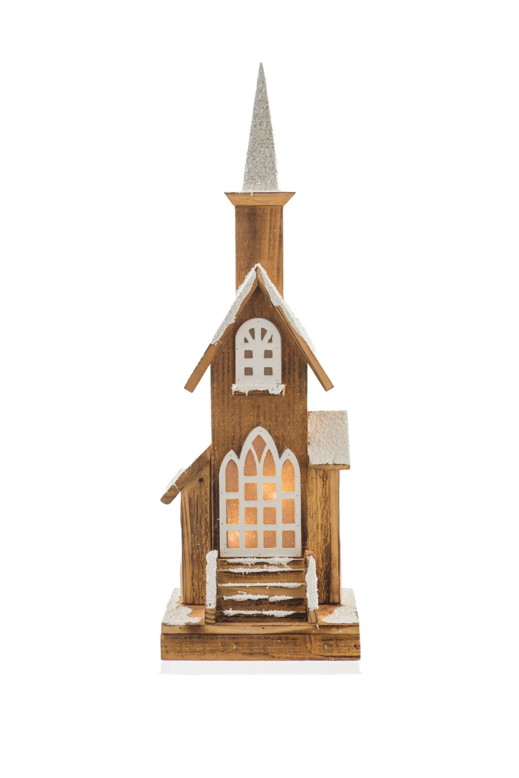 The Holiday Aisle® Smokey/White Wood Church LED House - Wayfair Canada