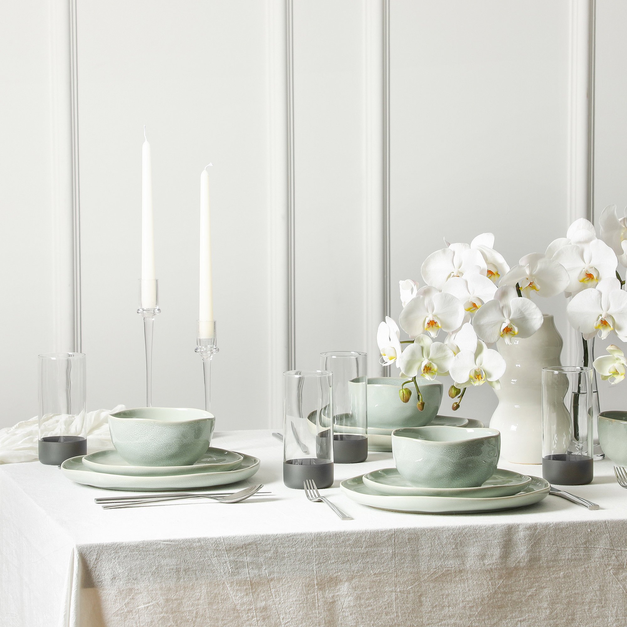 Stone Lain Mirella 16-Piece Dinnerware Set Stoneware, Borosilicate ...