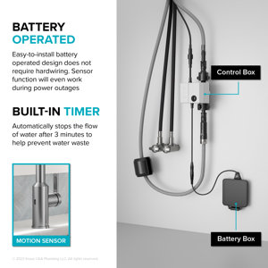 KRAUS Oletto Touchless Sensor Pull-Down Single Handle Kitchen Faucet ...