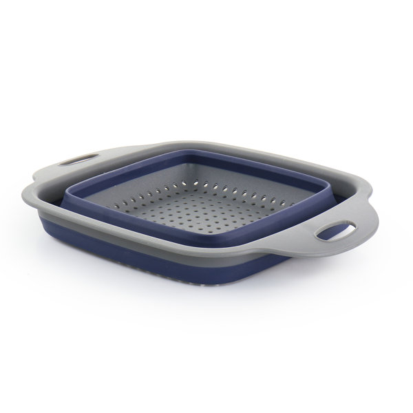 Oster Bluemarine Collapsible Square Plastic Colander In Blue | Wayfair