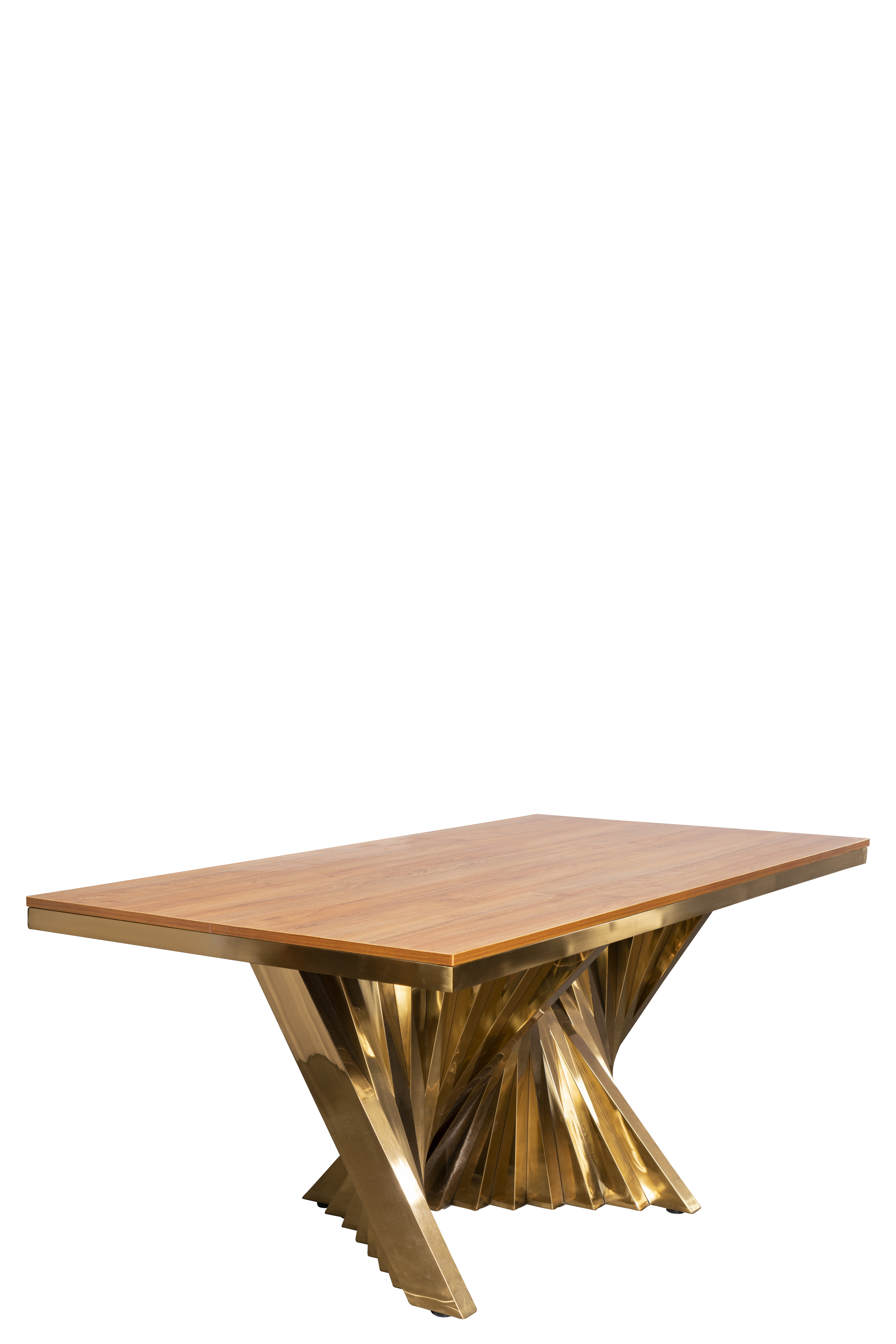 Mercer41 Korbyn 71" Rectangular Wood Dining Table with Gold Geometric ...