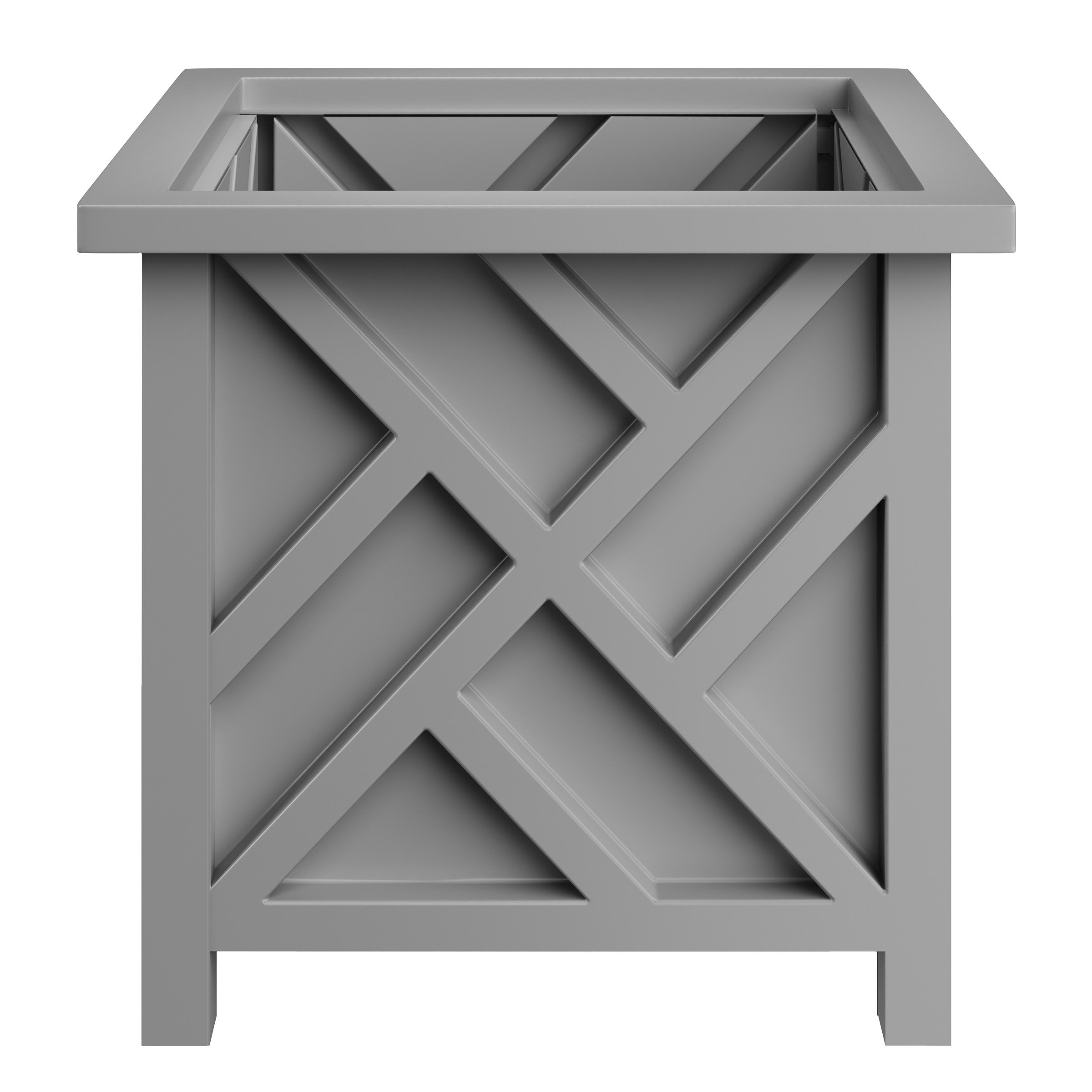 Ebern Designs Lattice Design Planter Box - 15.5-Inch-Square Decorative ...