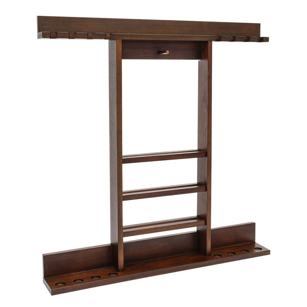 OUKANING 8-Hole Wall Mounted Wooden Pool Cue Rack | Wayfair