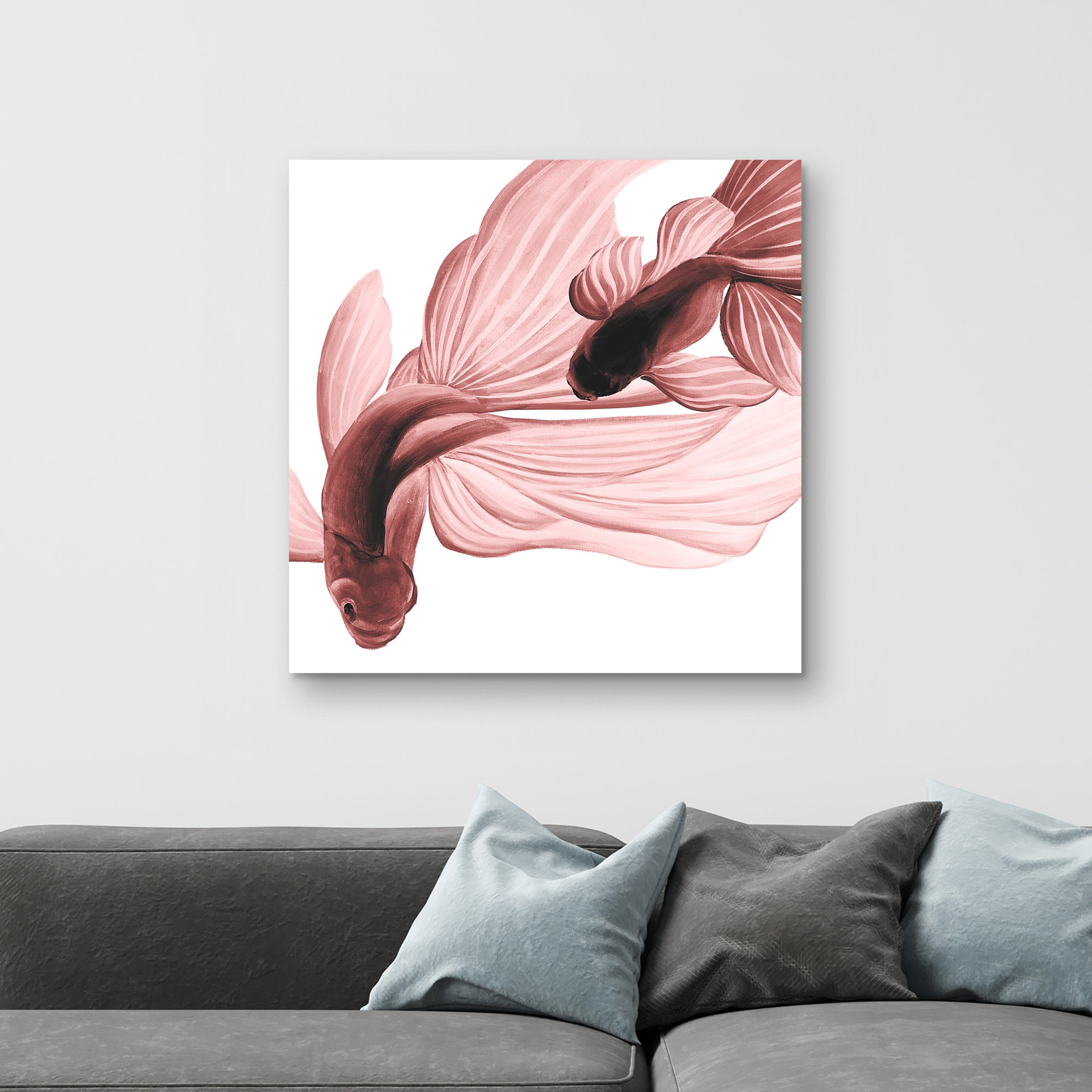 Bay Isle Home™ betta fish - 32"x32" art on canvas | Wayfair