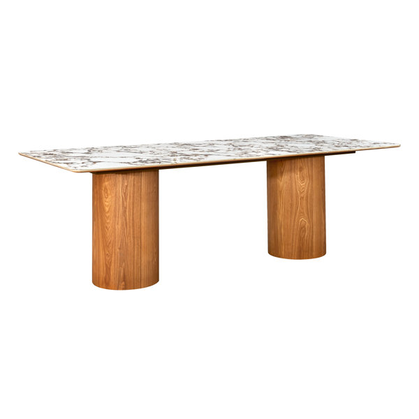 Wade Logan® Collayer Marble Ceramic Rectangular Dining Table | Wayfair