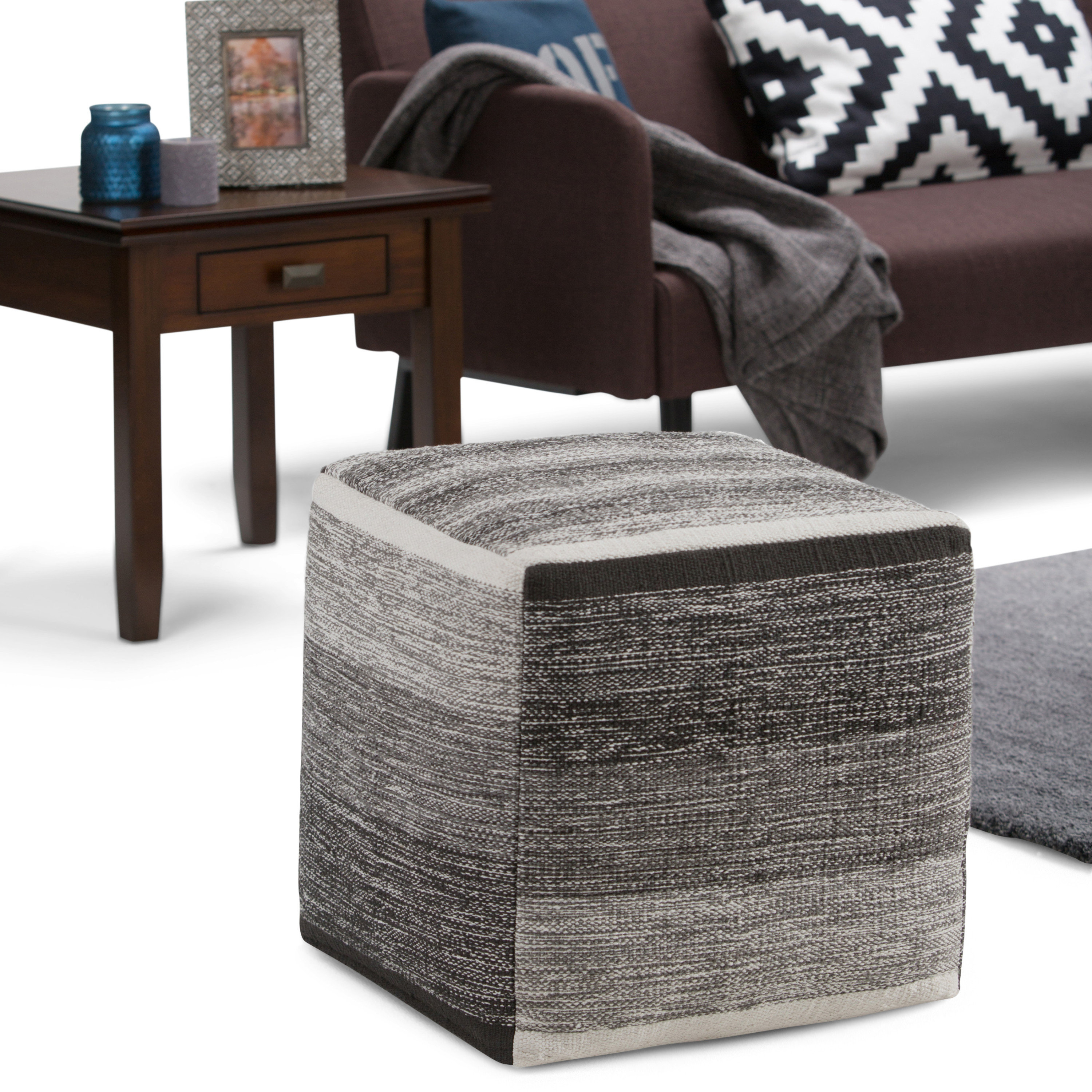 Simpli Home Naya 16" Wide Square Pouf Ottoman & Reviews - Wayfair Canada