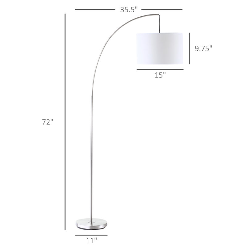 Wade Logan® Living Room Bedroom 72" Arc Floor Lamp & Reviews | Wayfair