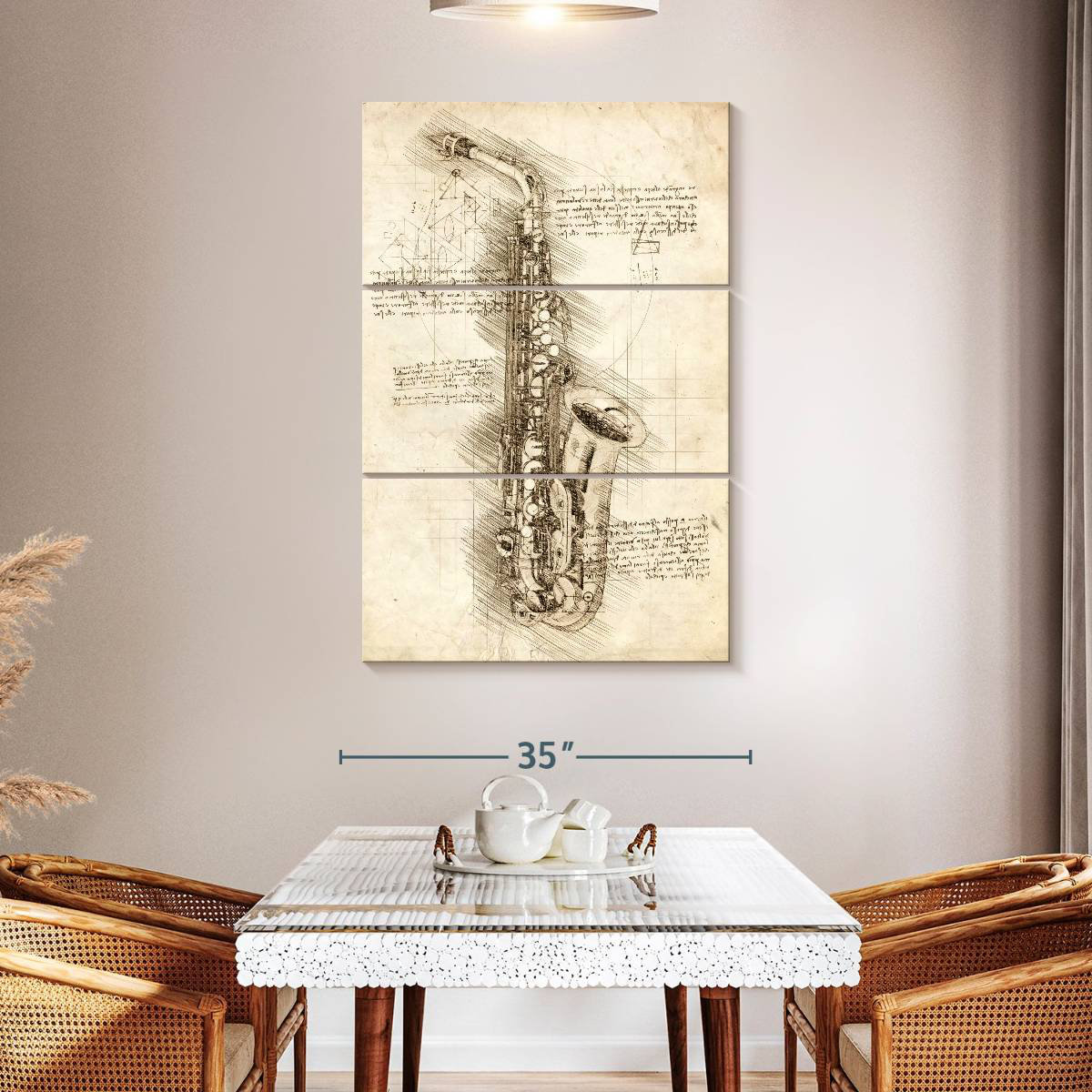 Ebern Designs Abarca Old Saxophone Blueprint | Wayfair