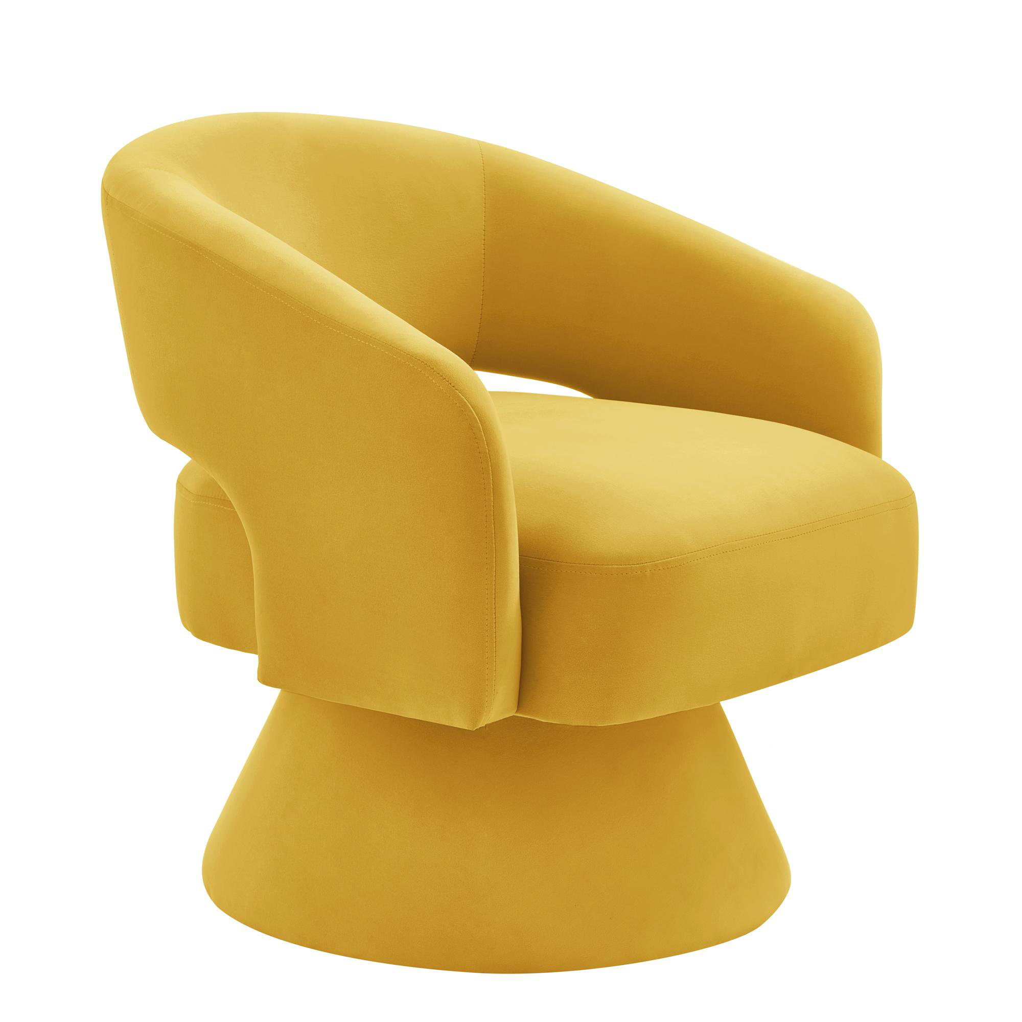 Ivy Bronx Modern Swivel Barrel Chair, Upholstered Velvet Round Accent ...