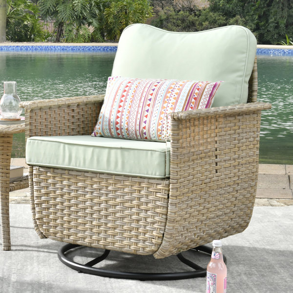 XIZZI Polyethylene (PE) Wicker Wicker Outdoor Dining Armchair with ...