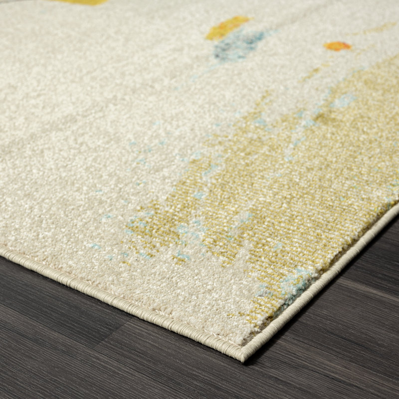 Orren Ellis COLORWRKS Sunny Pastels Abstract Area Rug in Yellow ...