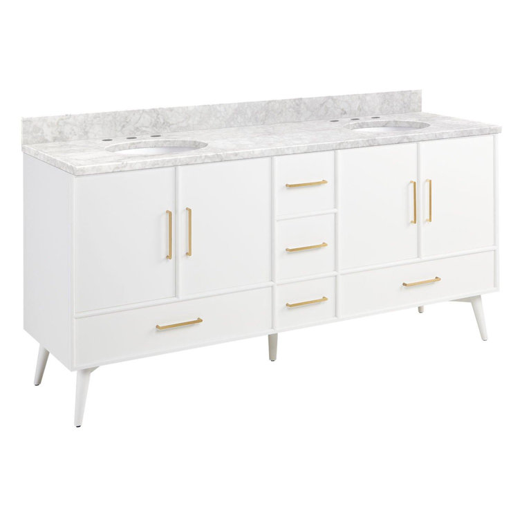 Signature Hardware 72" Novak Vanity with Undermount Sinks - Bright ...
