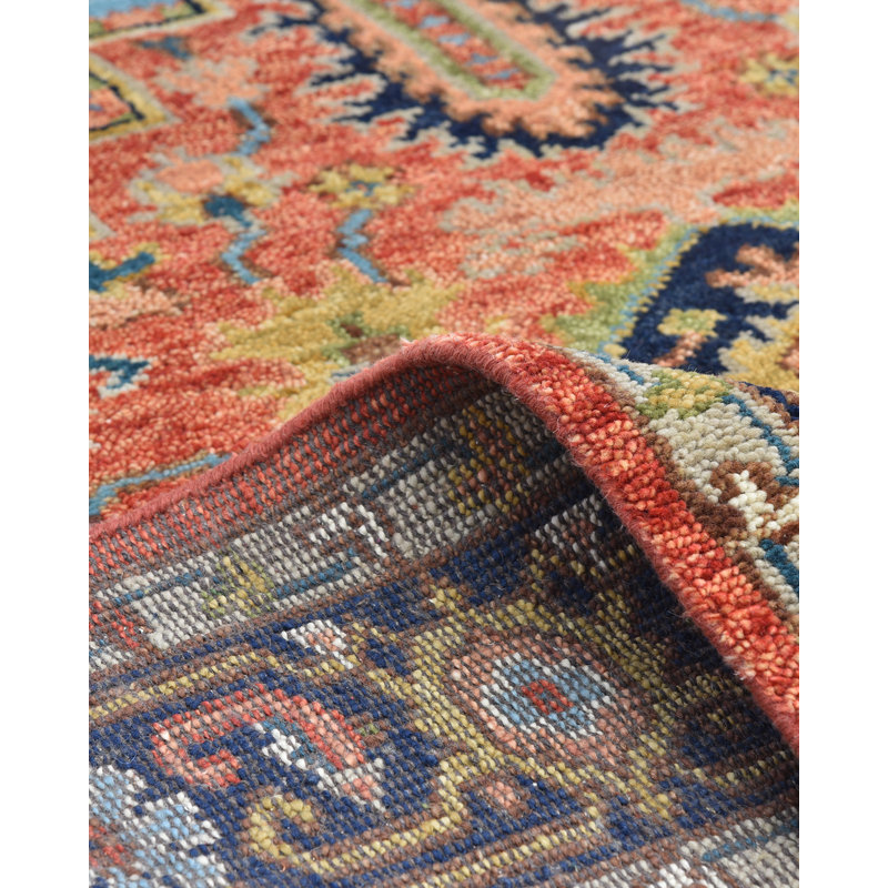 Langley Street Centerview Hand Knotted Blue/Brown/Olive Rug & Reviews ...