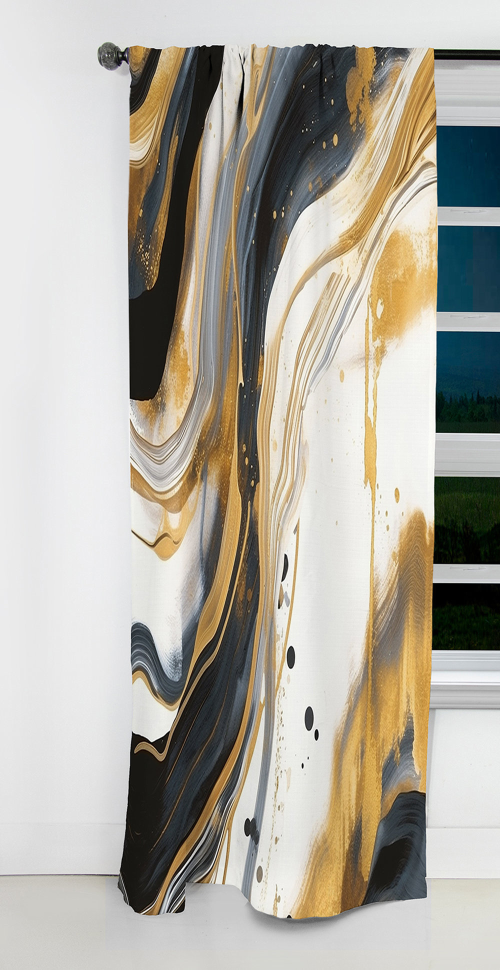 East Urban Home Brynlee - Abstract Marble Curtain - Blackout Marble ...