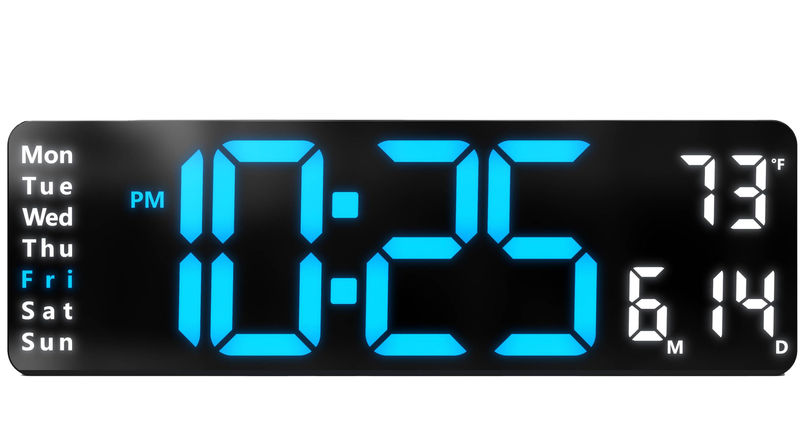 Wrought Studio Oversized LED Digital Wall Clock With Date, Temperature ...