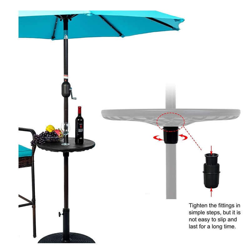 Red Barrel Studio® Plastic Adjustable Umbrella Table & Reviews | Wayfair