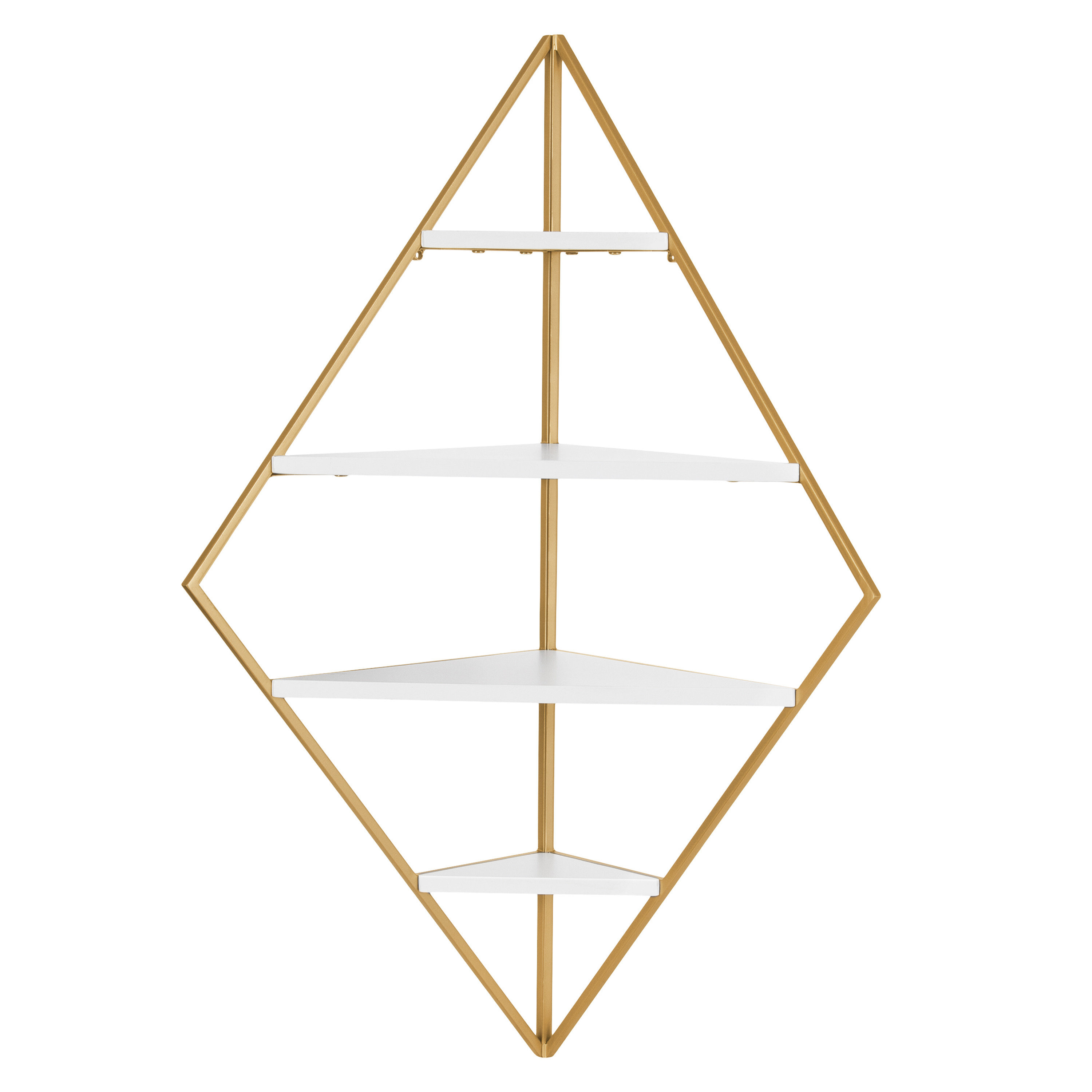 Everly Quinn Pinel 4 Shelves Diamond Corner Shelf & Reviews | Wayfair