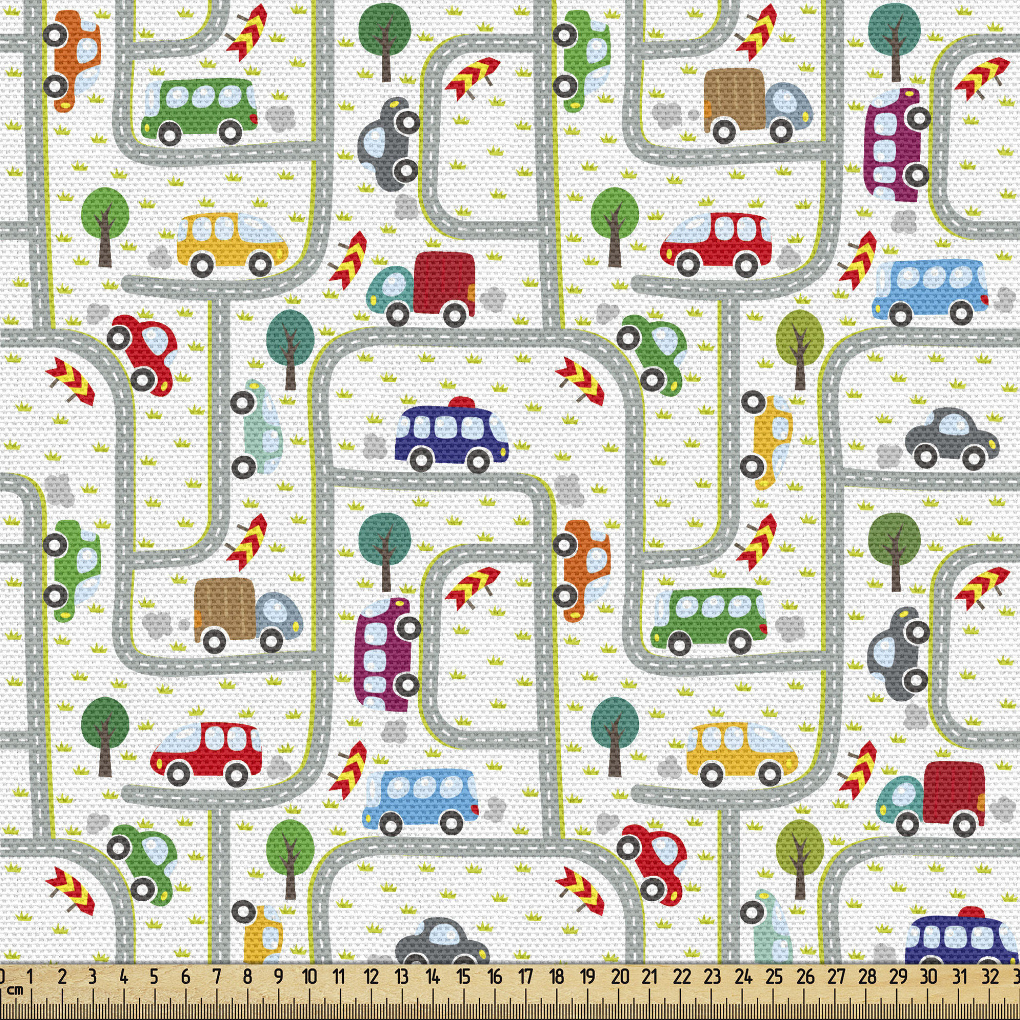 East Urban Home fab_46006_Cars Fabric By The Yard, Vibrant Children ...