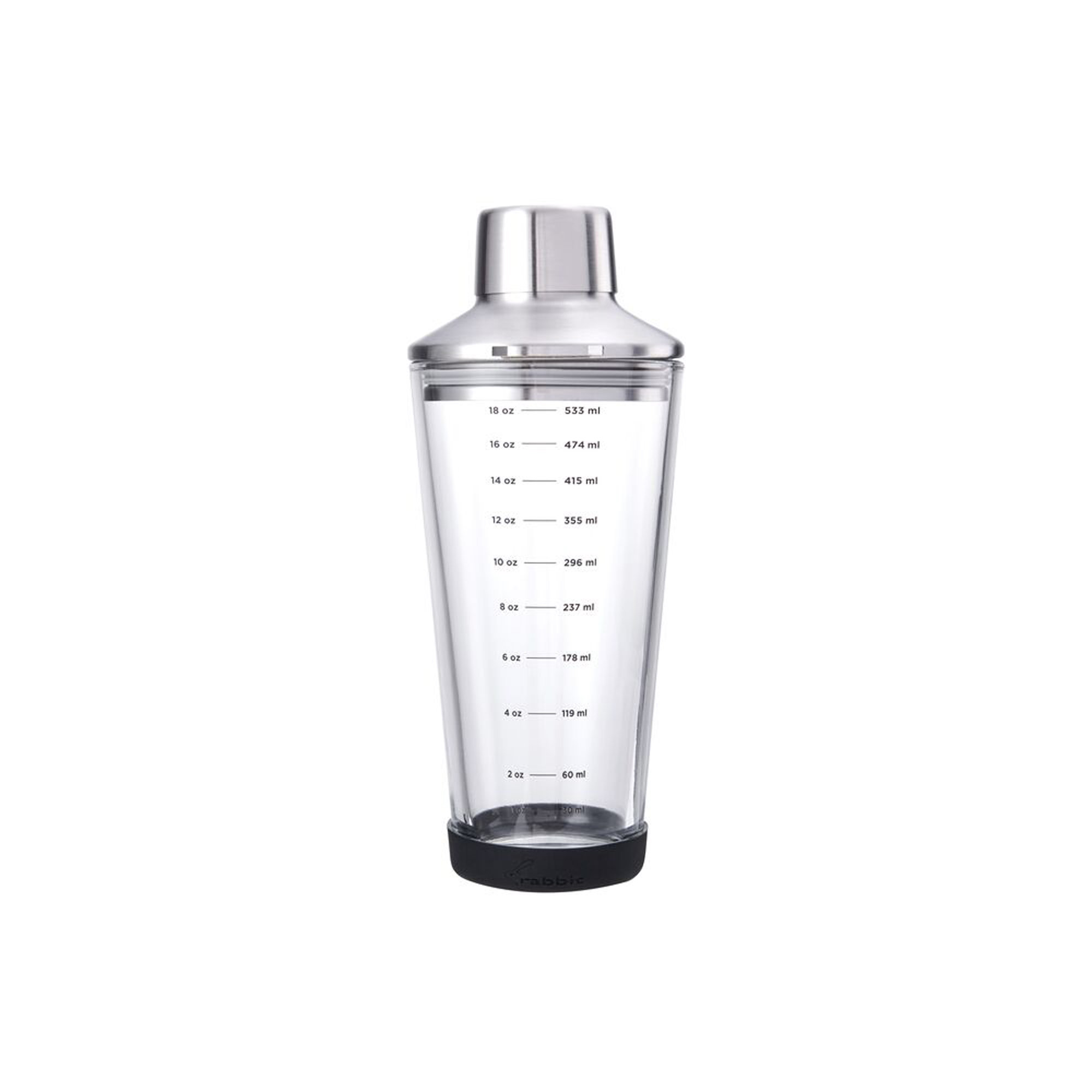 Rabbit 18 Oz Glass Cocktail Shaker With Printed Measurements, Multi-Use ...