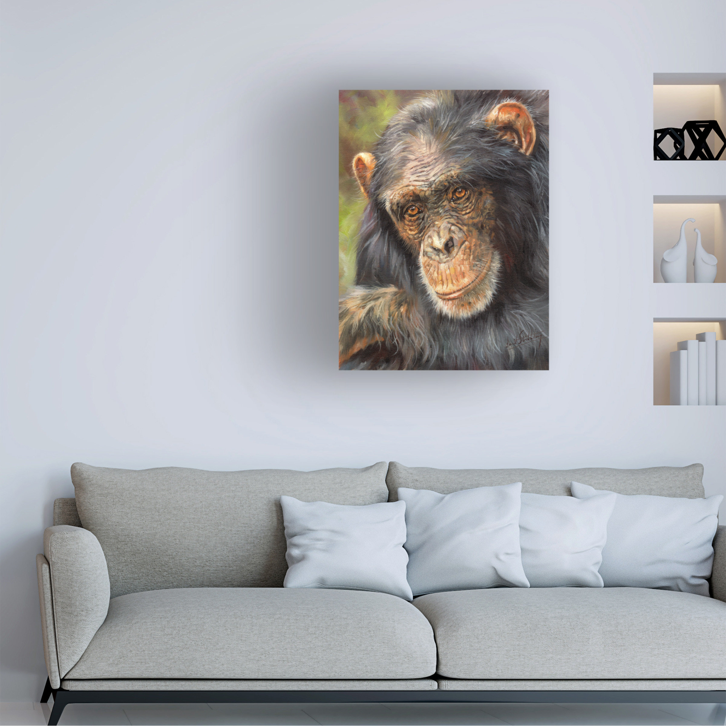 Winston Porter David Stribbling Chimp The Thinker Canvas Art | Wayfair