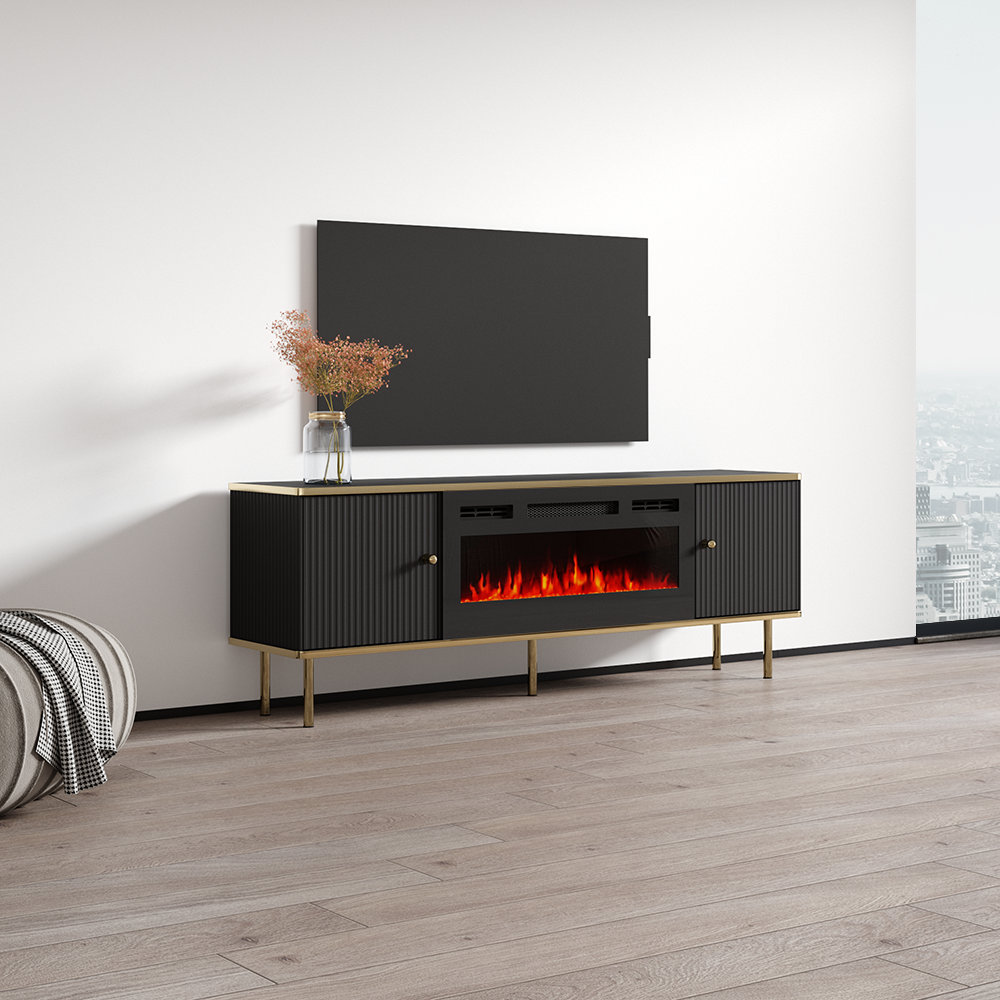 Meble Furniture Camelia BL-EF Electric Fireplace 63" TV Stand & Reviews ...