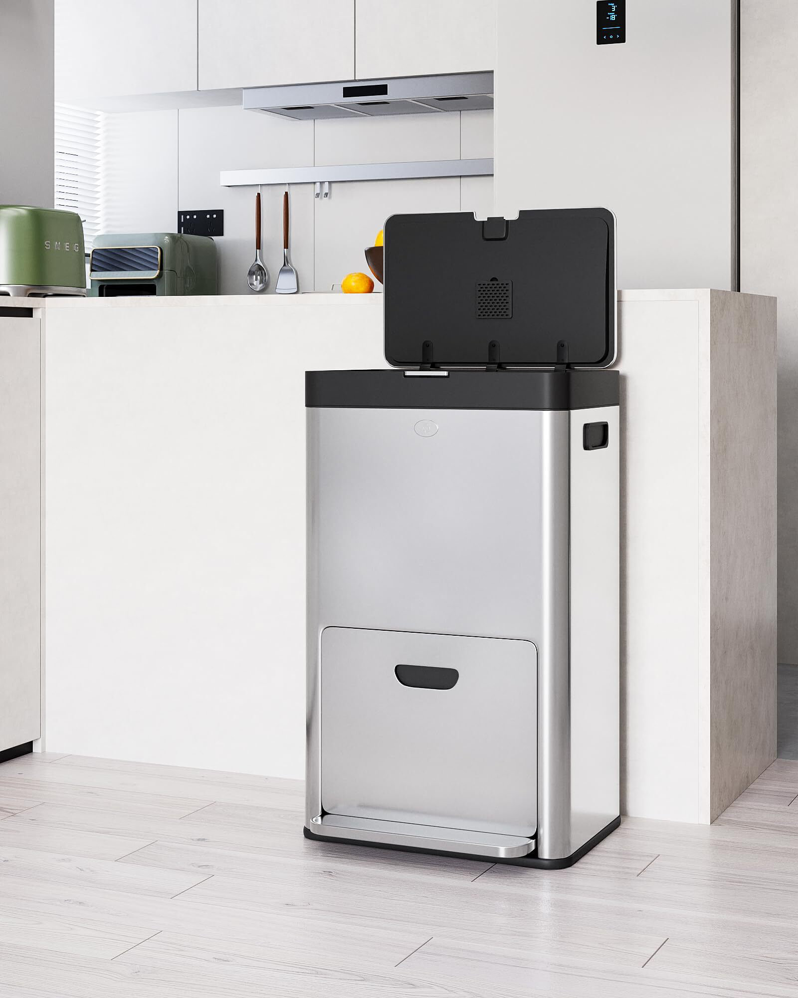 GarveeHome 56L / 14.8 GAL Stainless Steel Kitchen Trash Can ...