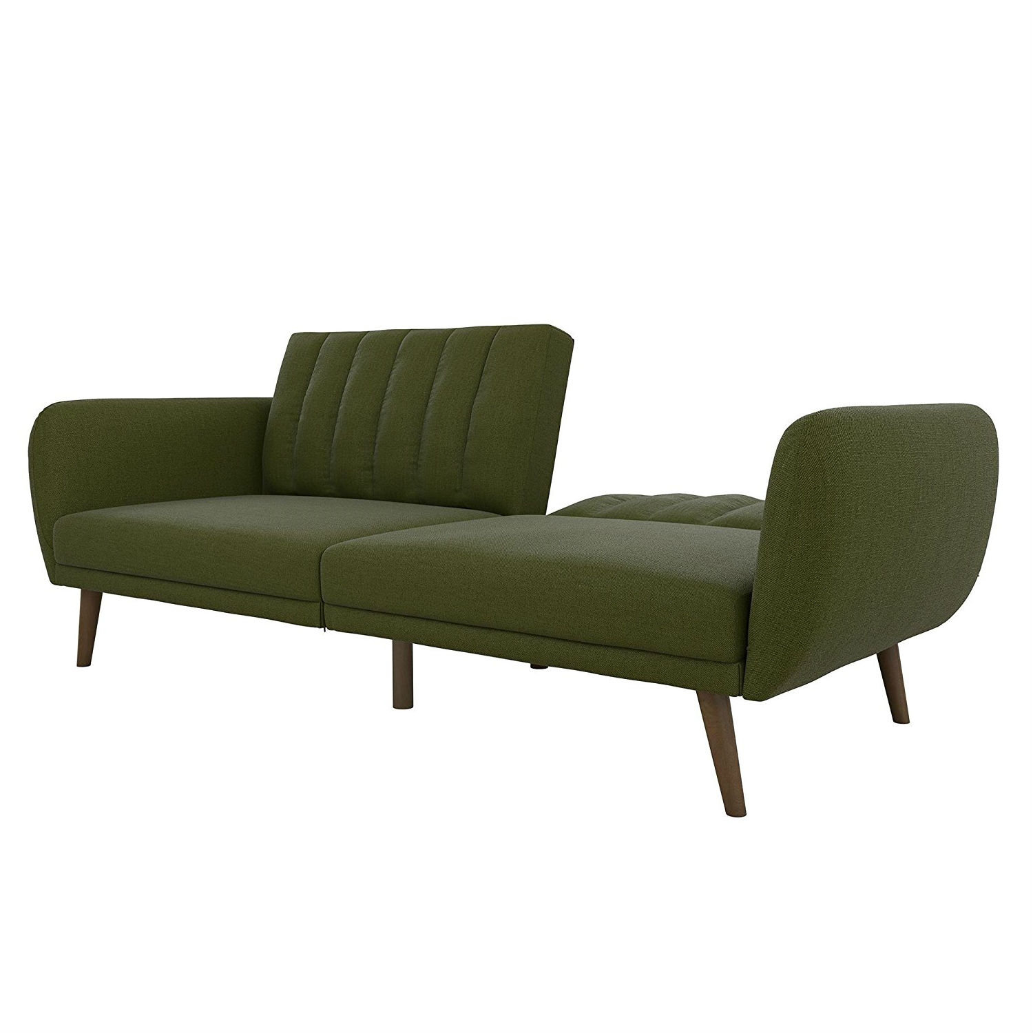 Corrigan Studio® Green Linen Upholstered Futon Sofa Bed With Mid ...