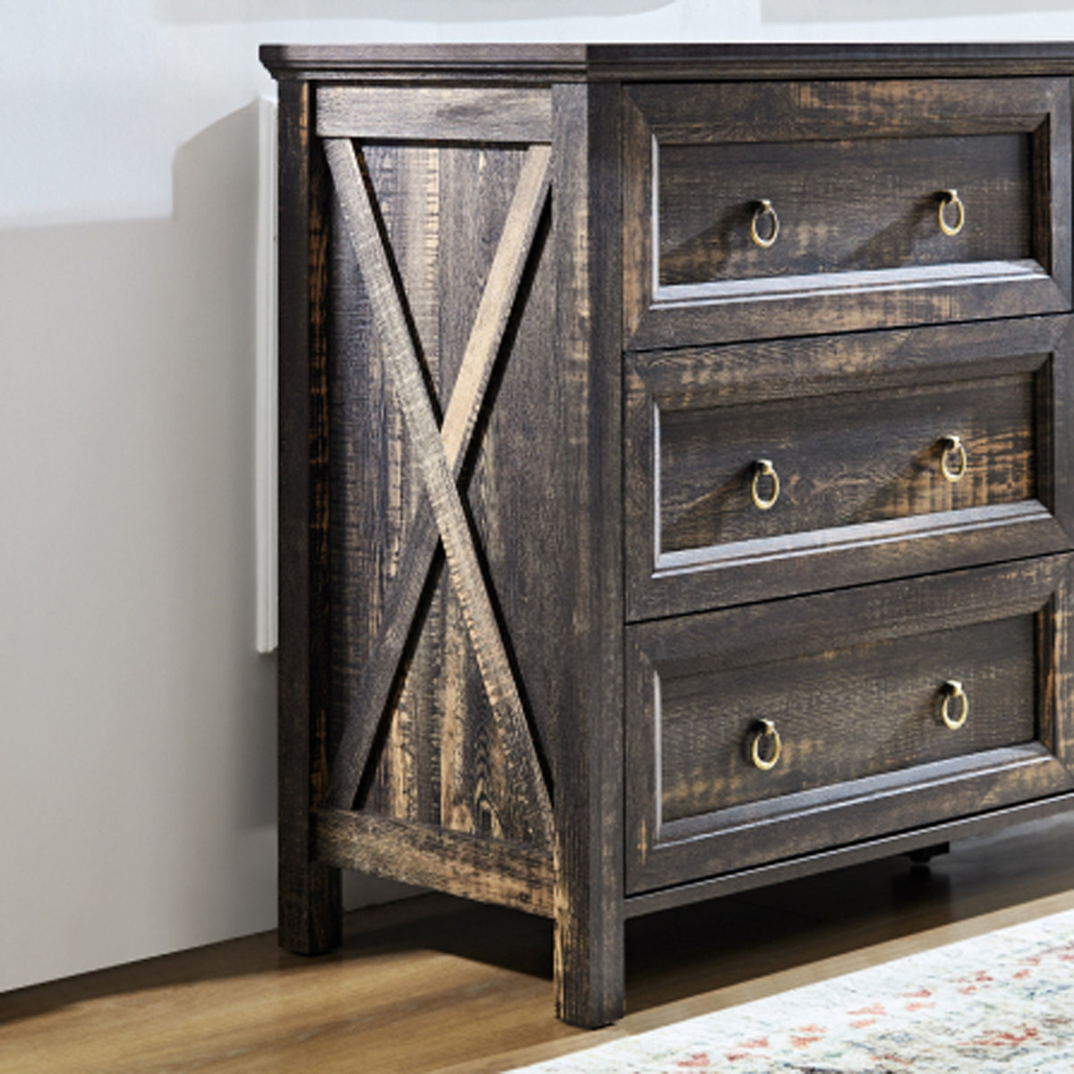 August Grove® 54"W Farmhouse 6 Drawers Dresser Chests | Wayfair