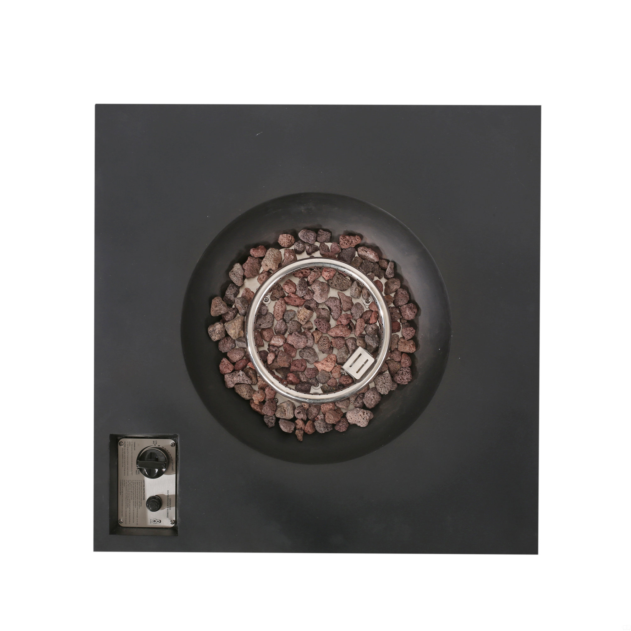 Latitude Run® Square Mgo Fire Pit Top 40,000Btu Tank Inside | Wayfair