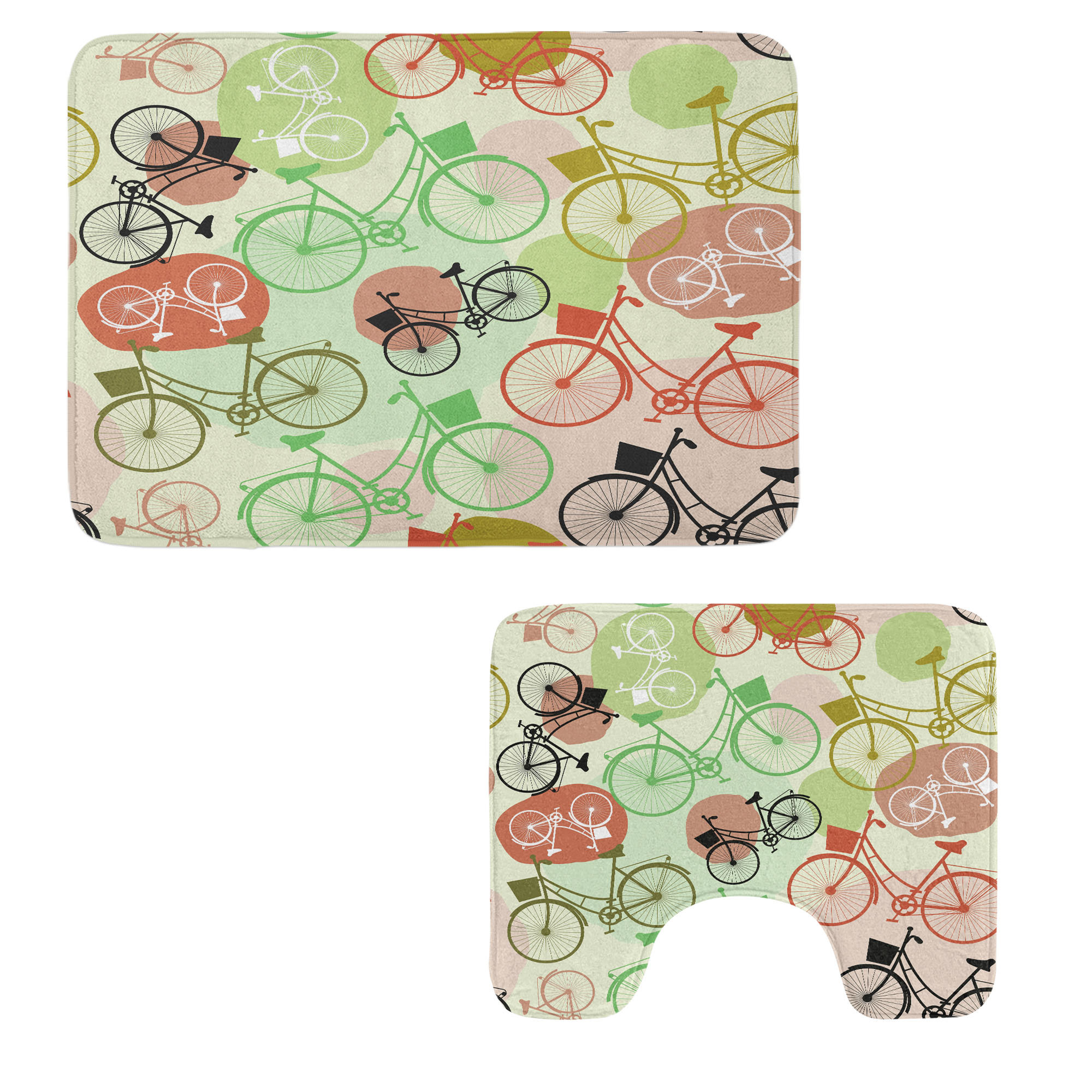 East Urban Home Bicycle Bathroom Rug Set 2 Pieces Rectangle & Contour ...