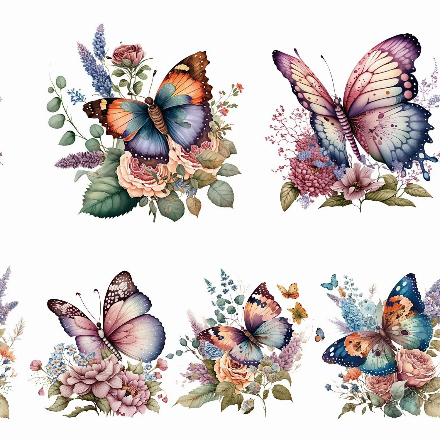 Latitude Run® Green Plant Leaves & Flowers Self-Adhesive Wall Stickers ...