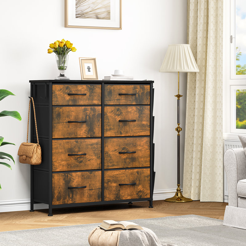 Borough Wharf 8-Drawer 86Cm W Chest Of Drawers with Side Pockets ...