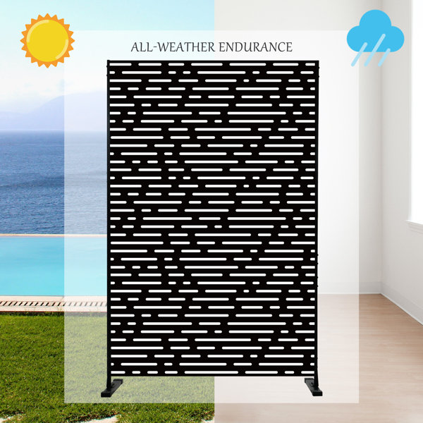 Kozyard Metal Privacy Screen Decorative Outdoor Divider With Stand ...