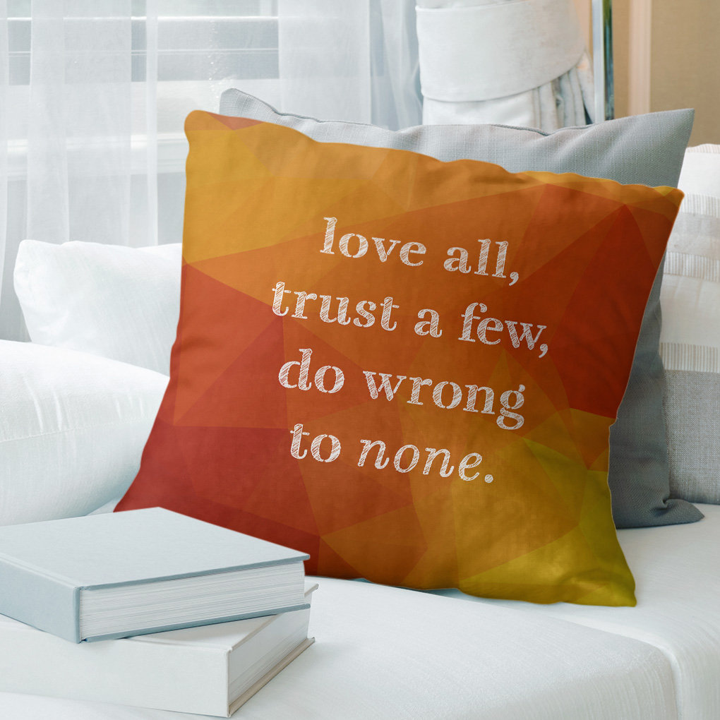 East Urban Home Faux Gemstone Do No Wrong Quote Pillow | Wayfair