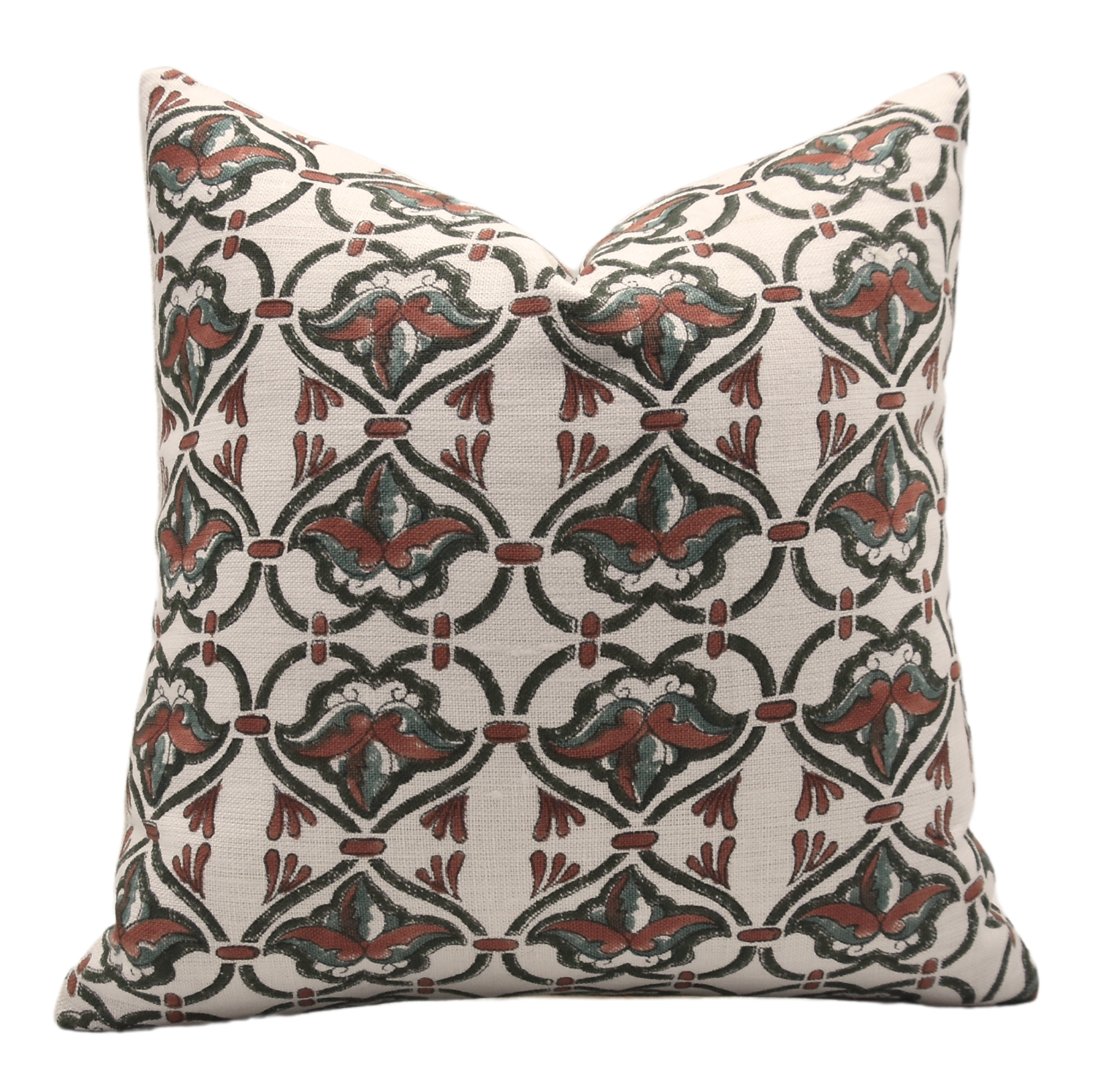 Fabdivine Block Print Off White Linen Throw Pillow Covers, Handmade ...