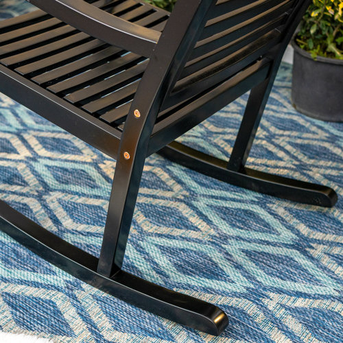 Lark Manor Alekper Outdoor Rocking Solid Wood Chair & Reviews | Wayfair