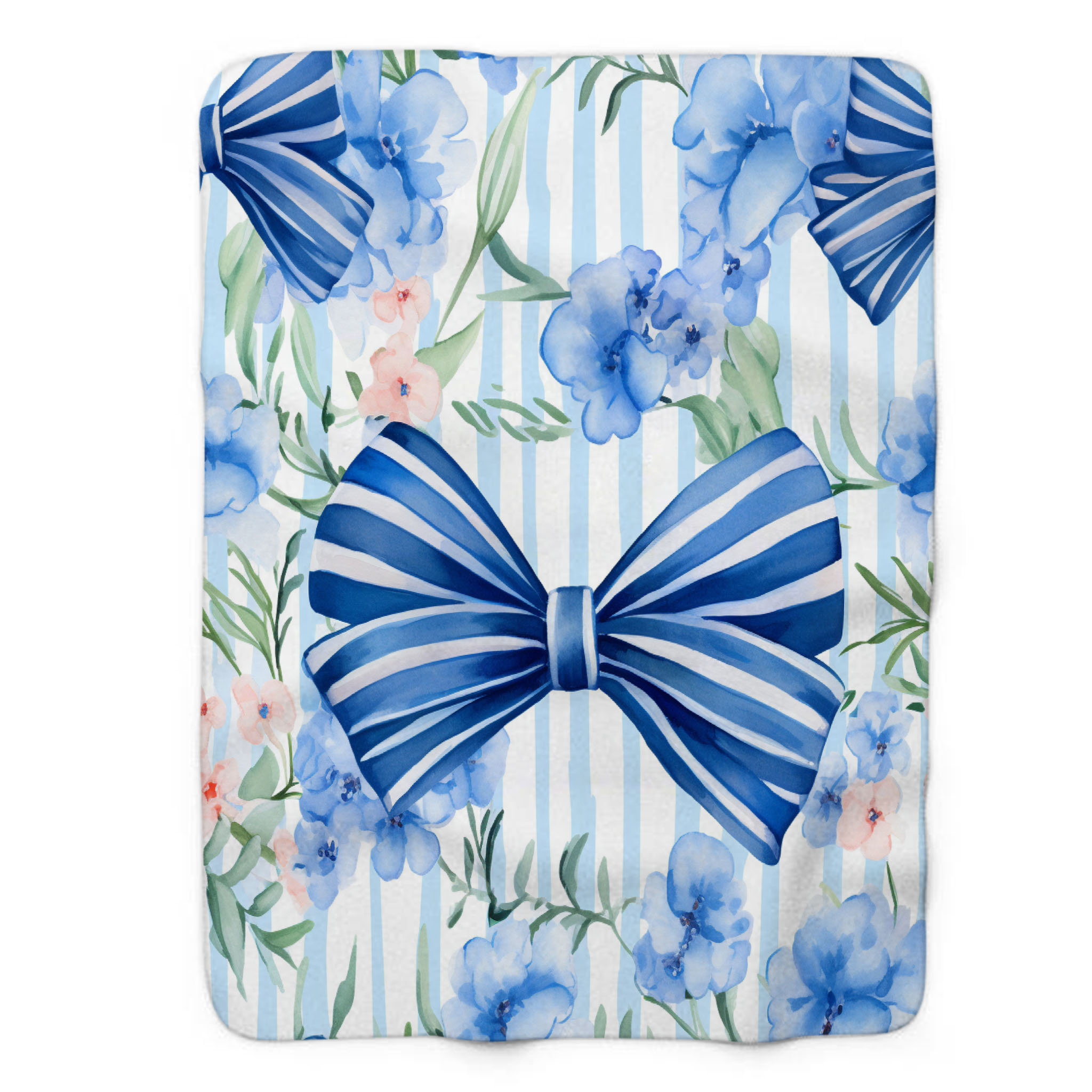 MentionedYou Bright Ribbon Stripes - 1 Piece Premium Sherpa Blanket ...