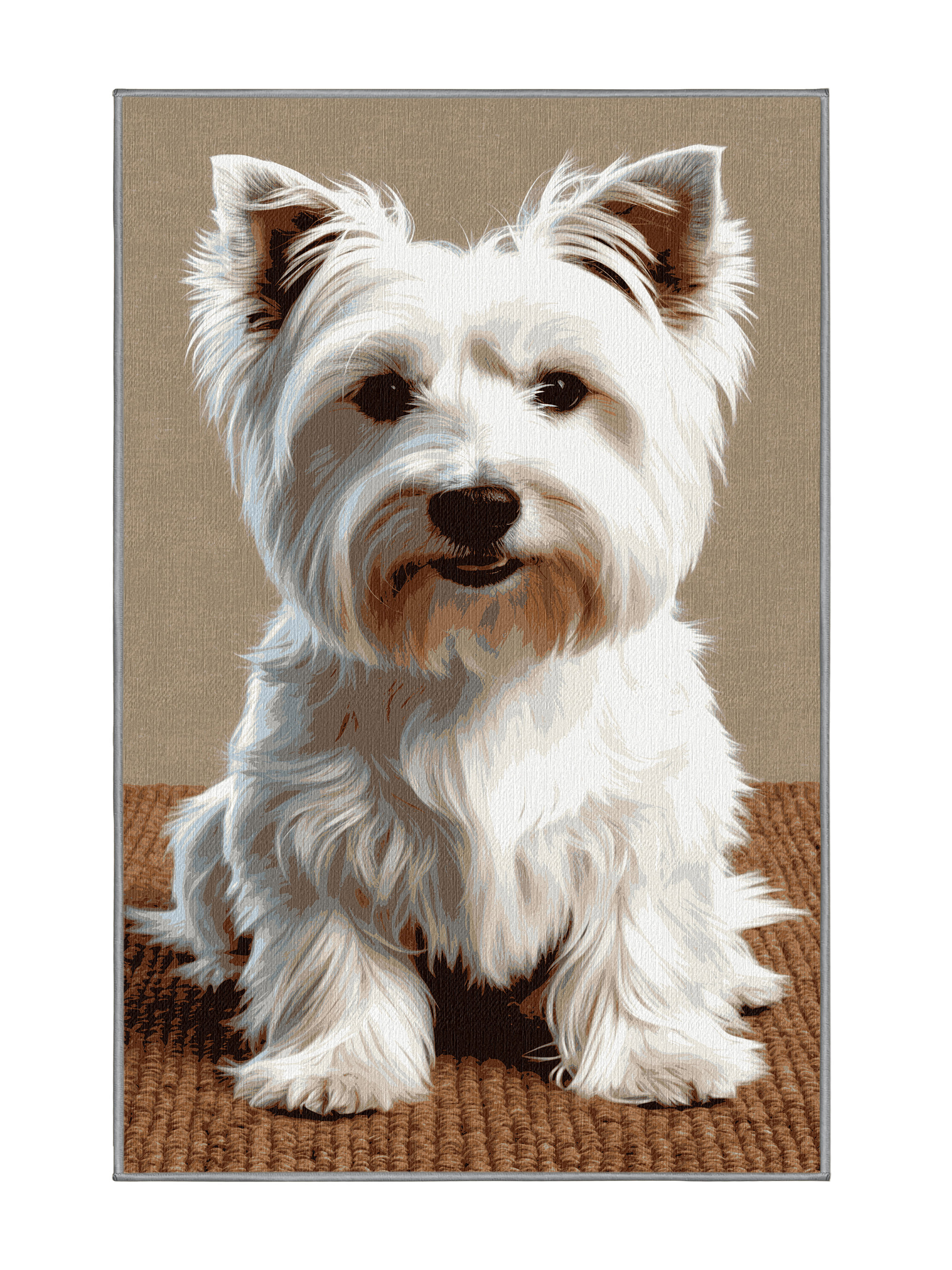 Hokku Designs Washable West Highland White Terrier Dogs Area Rug | Wayfair