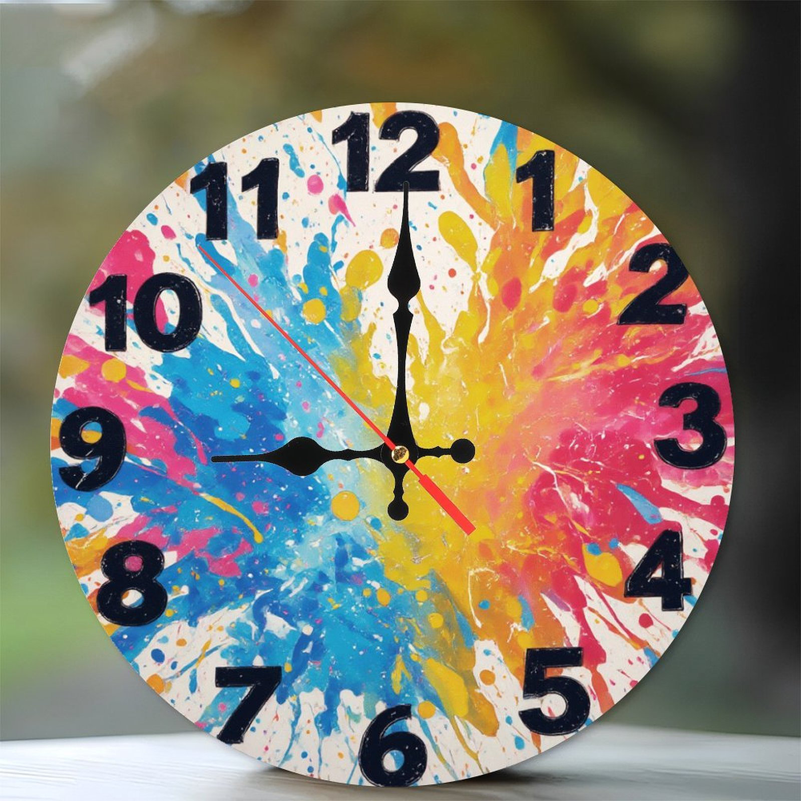 Dakota Fields Clock Numbers Paint Splatter Design - Wayfair Canada