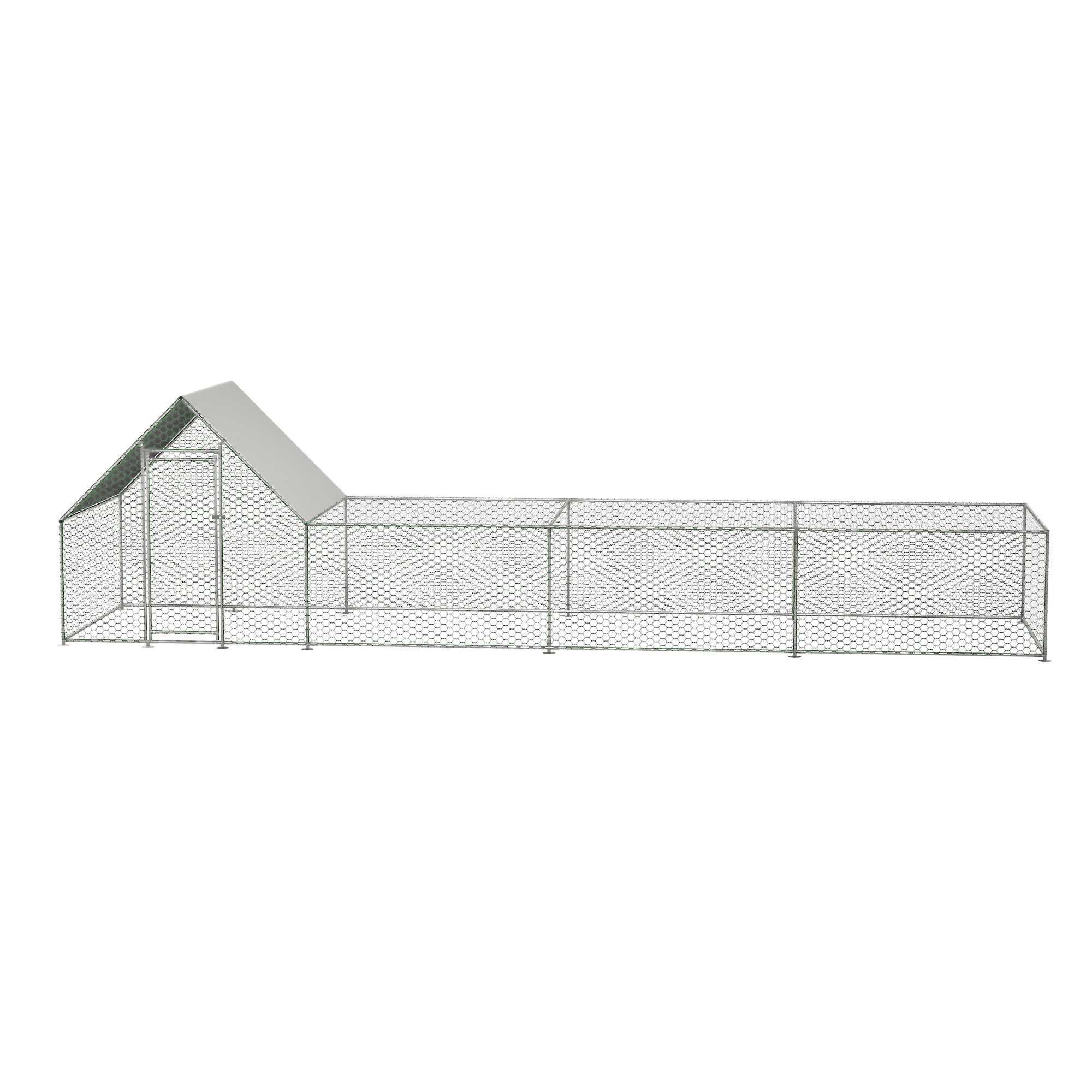August Grove® 26'Lx6.7'Wx6.6' Ft Large Metal Chicken Coop | Wayfair