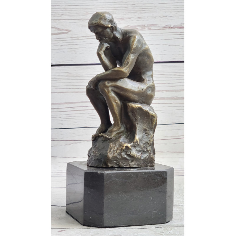 Lark Manor™ The Thinker Thinking Man by Auguste Rodin Bronze Sculpture ...